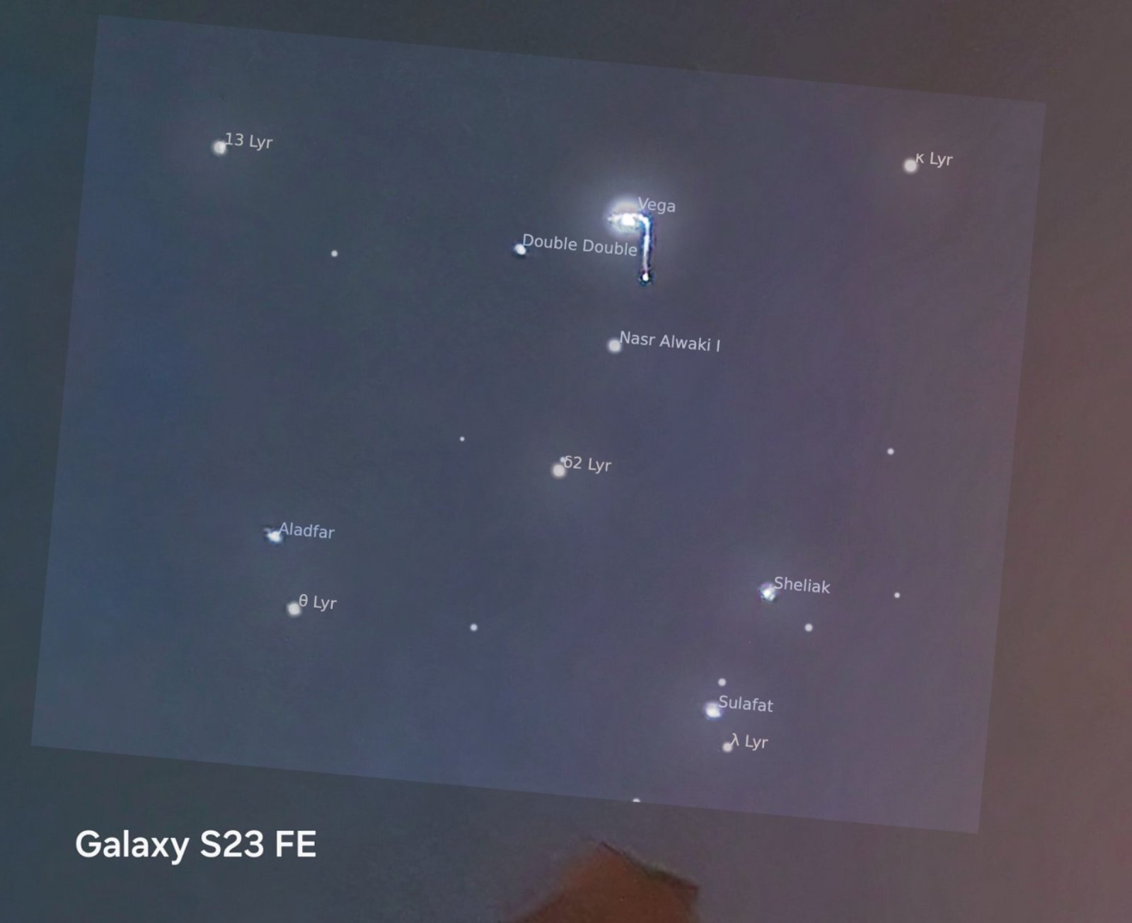 Kent UK - Bright squiggly line in photo of night sky [The star Vega ...